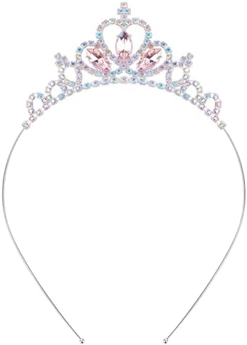 Amazon.com: KICOSY Tiara for Girls Pink Princess Headband Princess ...