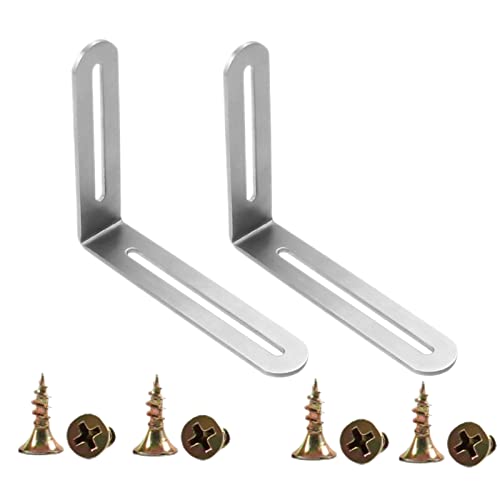 Pack of 2 Angle with Slotted Hole L-Shape Right Angle Connector Angle ...