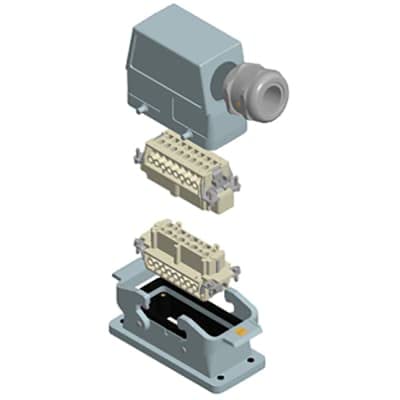 73101000007, Han-Kit, Cable and Panel Connector Assembly Side-Hood ...