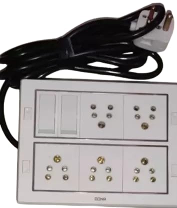 BAHUL 4 Meter Long Wire Extension with ISI Parts Small Plug 5 Socket ...