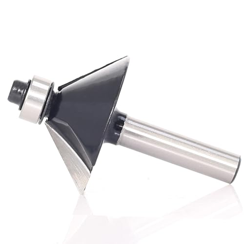 Akylin Chamfer Router Bit 1/4 Inch Shank, 1/2″ Cut Dia, 45-Degree V ...