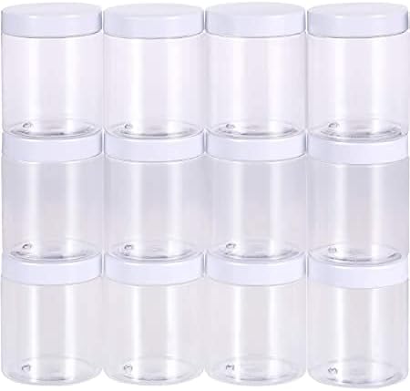 La Aromatic Clear Plastic 100 Grams Medium Storage Jar set of 12 ...