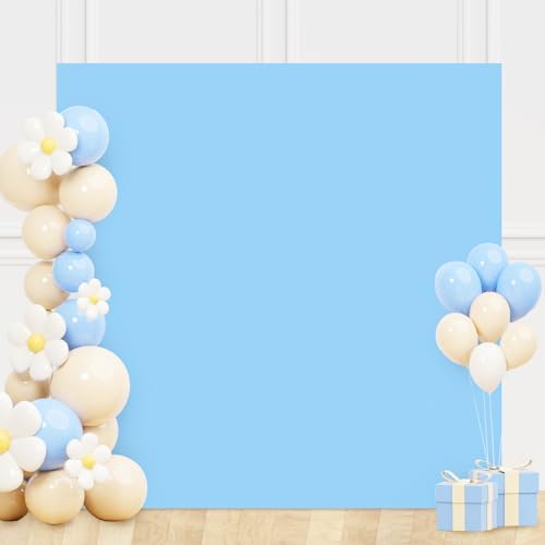 Amazon.com : ROMANKAS Baby Blue Backdrop Cover Square Arch Stand Cover ...
