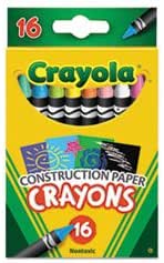 Amazon.com: Construction Paper Crayons, Wax, 16/Pk : Toys & Games