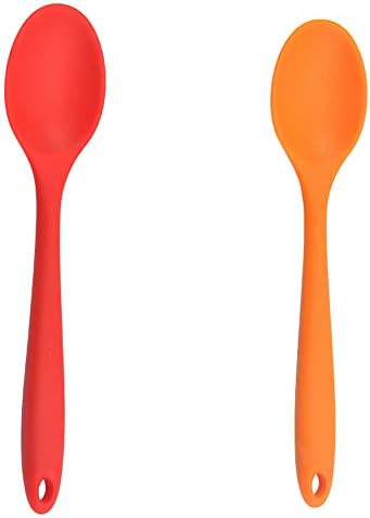 Amazon.com: CZC Silicone Nonstick Mixing Spoons Set 2, High Heat ...