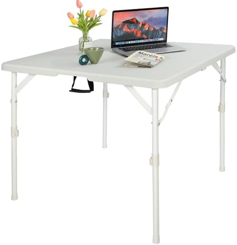 REDCAMP 34" Square Folding Card Table with Resin Top,Portable Fold in ...