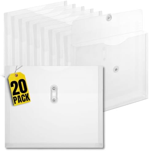 Amazon.com : 12 Pack Plastic Envelopes with String Closure,Super-Thick ...