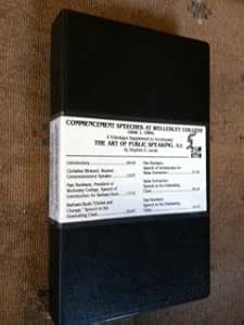 Amazon.com: Commencement Speeches at Wellesley College (June 1, 1990)[Videocassette recording ...