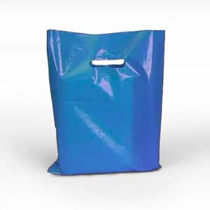 Amazon.com: Bolsas brillantes azules con asas troqueladas de 12 x 15 ...