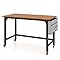 CASART Rolling Computer Desk, 120cm Metal Frame Writing Desk with ...