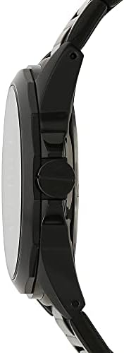 Amazon.com: Armani Exchange Men's Three-Hand Black-Tone Stainless Steel ...