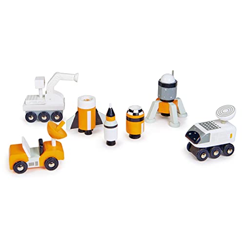 Tender Leaf Toys Space Voyager Set – Wooden Moon Landing Space Vehicles ...