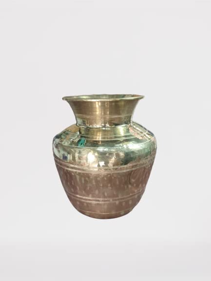 Buy PANDIAN Stores Pure Brass Ghada/Water Pot/kudam/Handi (Gold) Kudam ...