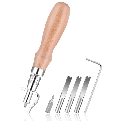 Leather Groover Tool(Natural Color), 7 in 1 Pro Adjustable - Import It All
