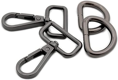 Amazon.com: Metal Snap Hooks, with D Rings 10 Sets Push Gate Swivel ...
