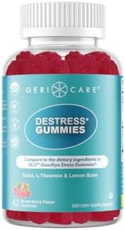 Amazon.com: GeriCare DeStress Gummies with GABA, L-Theanine & Lemon Balm – Mixed Berry Flavor ...