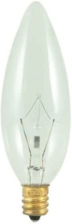 25 Pack 25 Watt B10 Candelabra Base 130 Volt 2500 Hour Clear Torpedo ...