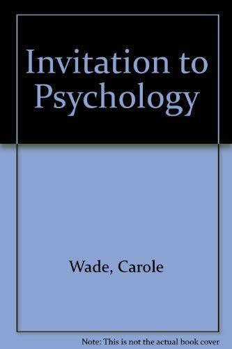 Invitation to Psychology: Wade: 9780131898684: Amazon.com: Books