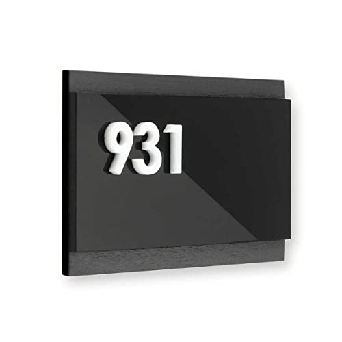 Amazon.com: Bsign Room Number Signs Buro Design - Wooden Sign & Acrylic ...