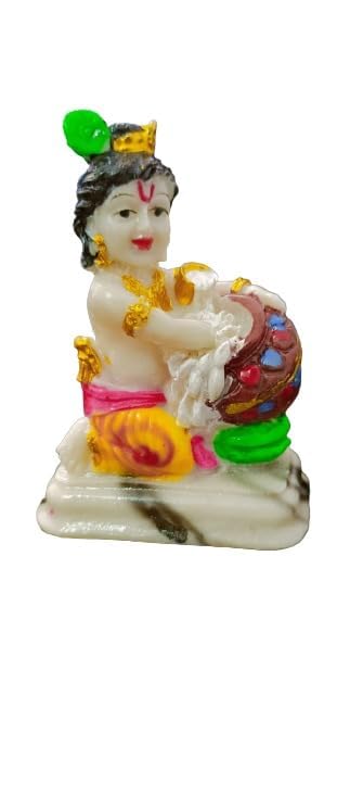 Buy Bal Gopal Murti Matki Krishan Idol Marbel Finish Statue for Pooja ...