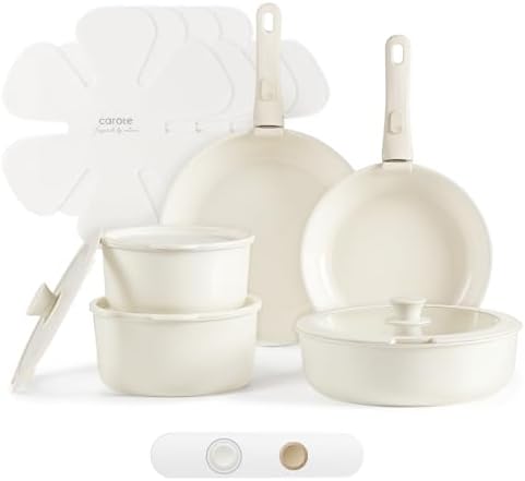 Amazon.com: CAROTE 12 Pcs Pots and Pans Set, Nonstick Ceramic Cookware ...