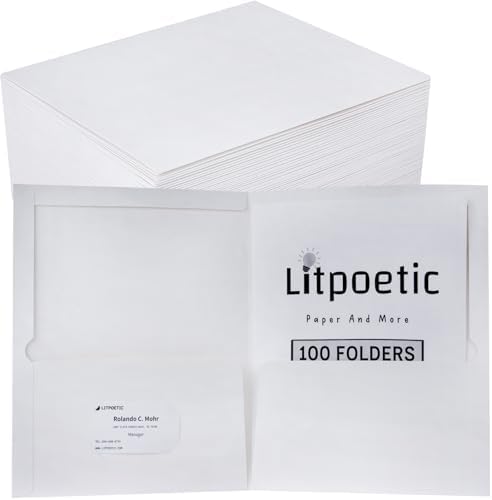 Amazon.com: Paquete de 100 carpetas de papel laminado con dos bolsillos ...