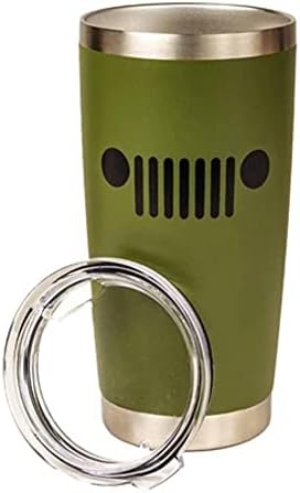 Amazon.com: Jeep Text and Grill Powder Coated Camper Mug | Stainless ...