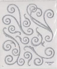 Amazon.com: Silver Glitter Flourish Stickers - 2 Sheets : Arts, Crafts ...