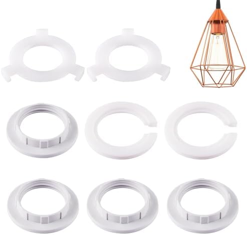 8 Pack Plastic Lamp Shade Reducer Ring,E27 to E14 Lampshade Ring ...