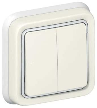 10 A Flush Mount Light Switch, 2 Way, 2 Gang, 250 V ac IP55, Plexo ...