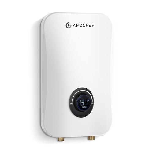 AMZCHEF Tankless Electric Water Heater with LED Display, 6500w Small ...