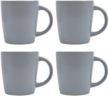 YöL Set of 4 Mugs Reactive Glaze Stoneware Coffee Mug Set Blue Green ...