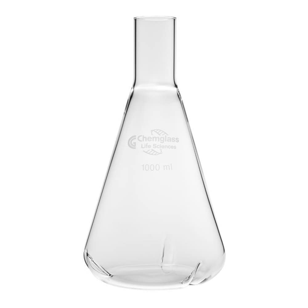 Chemglass CLS-2044-02 Glass 125mL Delong Neck Shake Flask, with 3 ...