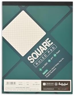 Scholar Square Pad (50 Sheets, Square Grid Writing Pad, Pack of 5) (A4) : Amazon.in: Office Products