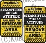 Amazon.com - KustomSkinz Stickers 2-5" Steamfitter Warning Attitude ...