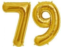 VACHI ®Numerical 79 Number Soild Golden Color Metallic 3D Foil Helium ...