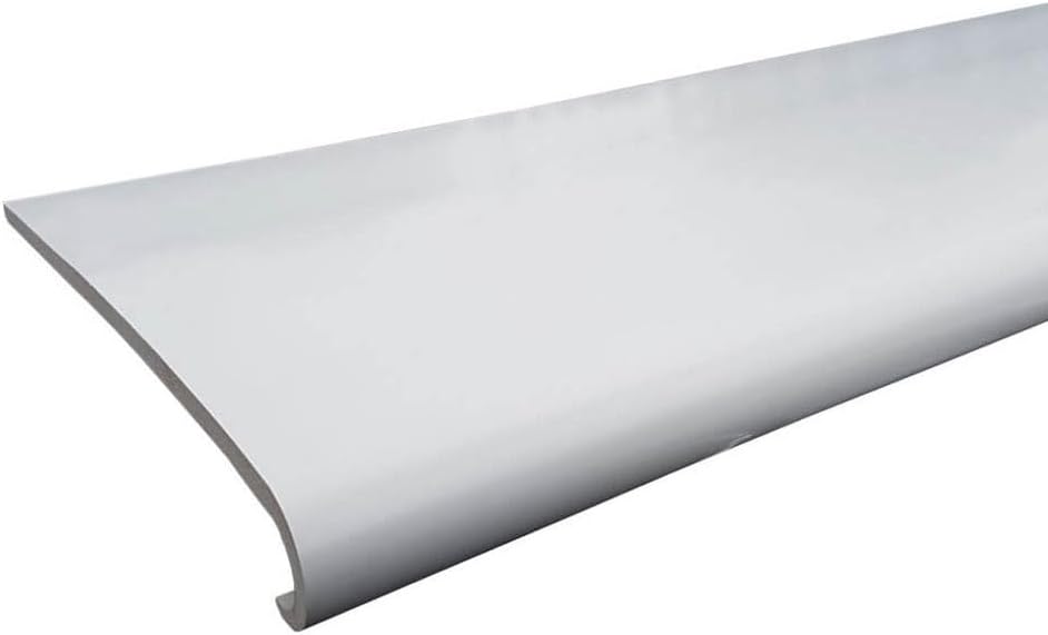 240mm White UPVC Bullnose Window Board/Cill Cover 1.25m Long 9mm Thick ...