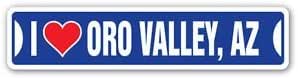 Amazon.com: Lancy's Artwork I Love ORO Valley, Arizona Custom Street ...
