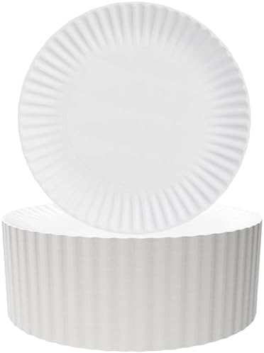 Amazon.com: Munfix 500 Pack Uncoated Paper Plates 9 Inch, Everyday ...