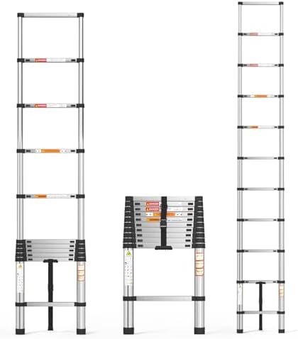 3.2M Telescopic Ladder, 10.5ft Folding Step Ladder Multi-Purpose ...