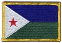 Djibouti Flag embroidered Iron-On Patch : Amazon.co.uk: Home & Kitchen
