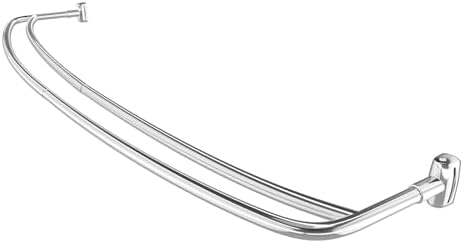 Amazon.com: Double Curved Shower Rod, Metal Construction, Adjustable ...