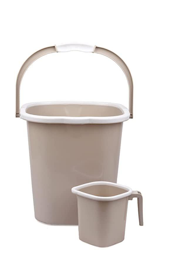 Dhwani Enterprise Square Double Moulded Unbrakable Bucket.(Brown) (25L ...