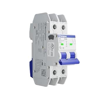 Amazon.com: Westinghouse Disyuntor miniatura UL 489 CA, 4 amperios, 2 polos, curva C, 10kA, 480Y ...