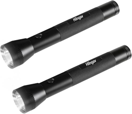 Hilngav Heavy Duty 3-Cell D Battery LED Big Flashlights, Single Mode ...