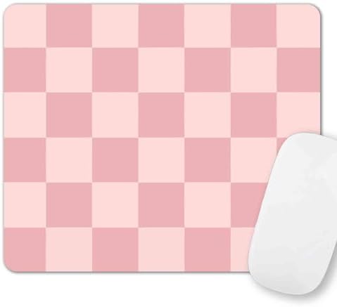 Amazon.com: SXCKANG Pink Mouse Pad, Checkered Pattern Mousepad, Square ...