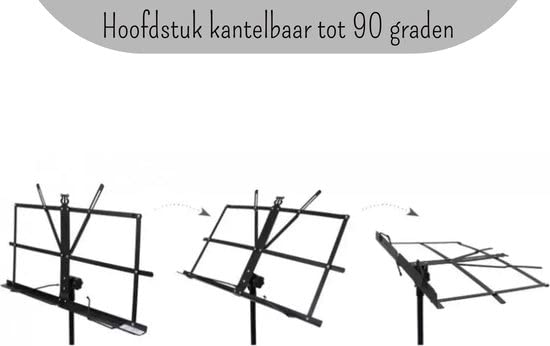Muziekstandaard Met Tas - Opvouwbaar - Opklapbare Bladmuziek Lessenaar ...