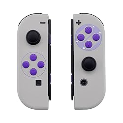 Amazon.com: eXtremeRate Soft Touch Grip Classics SNES Style Joycon ...