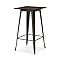 Amazon.com: Glitzhome Rustic Square Metal Wood Bar Table Bistro Pub ...