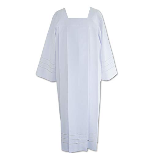 Amazon.com: Traditional Priest Alb with pleats, White Alb, Albs for ...